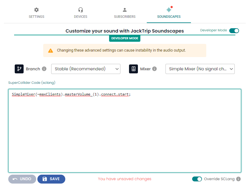 SuperCollider for JackTrip